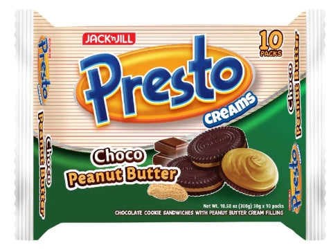 G - Presto Creams Choco Peanut Butter Sandwich Cookies 10x30g – Fresh ...